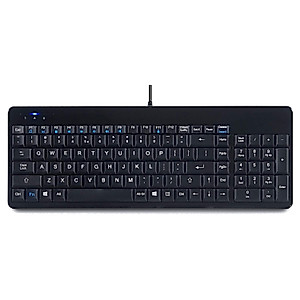 Perixx PERIBOARD-220H US, Wired Compact USB Keyboard with 2 Hubs - Build-in Numeric Keypad - Black - US English Layout, (11506)