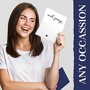 100 Pack Thank You Cards with Envelopes – 4x6 White Thank You Cards Bulk with Envelopes, Stickers and Marker – Elegant Thank You Note Cards for Baby Shower, Wedding, Funeral, Graduation.