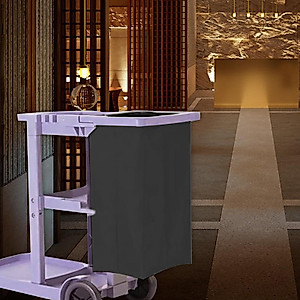 Generic Janitorial Carts Bag Housekeeping Laundry Bag for Garbage Janitorial Supplies, 40x28x69cm, Black