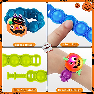Halloween LED Light Up Bracelets for Kids 10 Pcs Halloween Party Favors Treats Prizes Halloween Toys Gifts for Goody Bag Stuffers Halloween Toys for Goody Bag Fillers Glow in The Dark Party Supplies