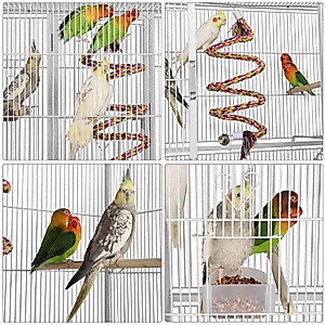 Yaheetech 69'' Extra Large Bird Cage Metal Parrot Cage w/Detachable Stand for Mid-Sized Parrots Cockatiels Conures Parakeets Lovebirds Budgie Finch, White