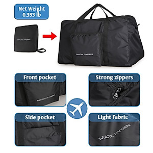 Portable Duffle Bag Backpack Mark Ryden Black 33 Liters Water-Resistant with Multipurpose of use Gym, Duffle Bag, Hiking, Workout, Outdoor, Carry on Backpack, Hand Luggage 33L, Flight Approved Carry-on Bag, Ultra-lightweight only 0.25 pound