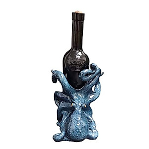 ICE ARMOR Octopus Decorative Wine Bottle Holder, Wine Rest Statue, Home Decor Wine Rack Display Centerpiece for Tabletops and Counters, Wine Lovers Gift