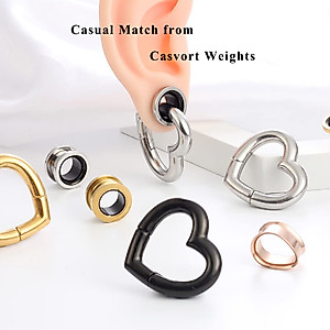 Casvort 4 PCS 14mm (9/16'') Hypoallergenic 316 Stainless Steel Round Screw Back Double Color Ear Plugs Tunnels Gauges Stretcher Piercings Body Jewelry