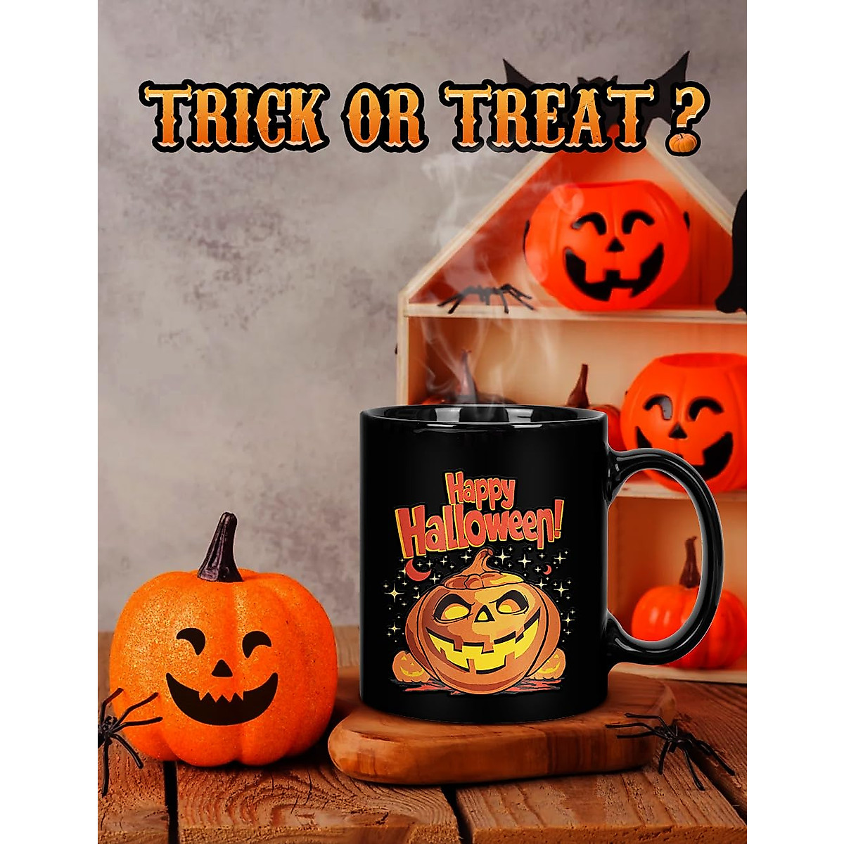 Cessfle Halloween Pumpkin Color Changing Mug, 11oz Halloween Heat Changing Coffee Mugs, Funny Halloween Mugs, Halloween Gifts For Kids Adult
