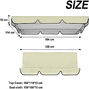 KFJZGZZ Replacement Cover Swing Ceiling Cloth Rain Cover Outdoor Awning Courtyard Patio Lawn & Garden Tree Swing for Adults Couch (0-Beige, One Size)