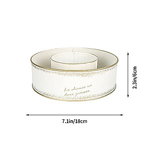 Happyyami 1pc Ring Flower Pot Metal Flower Planter Outdoor Planter Decorative Cute Flower Pot Table Plant Pot Succulent Pot Retro Planter vase Front Door White Small Cactus Iron Office