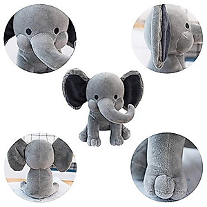 boqopod Stuffed Elephant Animal Plush Toys 9 Inch (Gray)