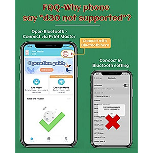 Memoking D30 Cute Label Maker - Upgraded D30 Thermal Label Printer Bluetooth Thermal Label Maker Thermal Label Maker Machine, Compact Bluetooth Label Sticker Printer