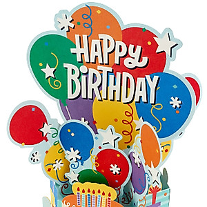 Hallmark Paper Wonder Pack of Pop Up Birthday Cards, Balloons and Cake (8 3D Cards and Envelopes)