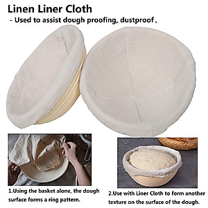 7 inches Round Banneton Basket for Bread Proofing, Dough Proofing Bowls with Removable Liner, Good for Home Sourdough Bakers Baking, 2 Pack