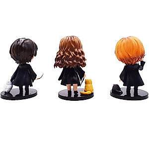 Cake Toppers Figures Bleasky 3 Pcs Magical Wizard Exquisite Action Birthday Cake Topper Action Figure Cake Decoration Desktop Decoration