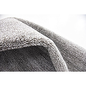 Unique Loom Del Mar Collection Area Rug-Transitional Inspired with Modern Contemporary Design, 6' 0 x 6' 0 Round, Light Gray/Beige