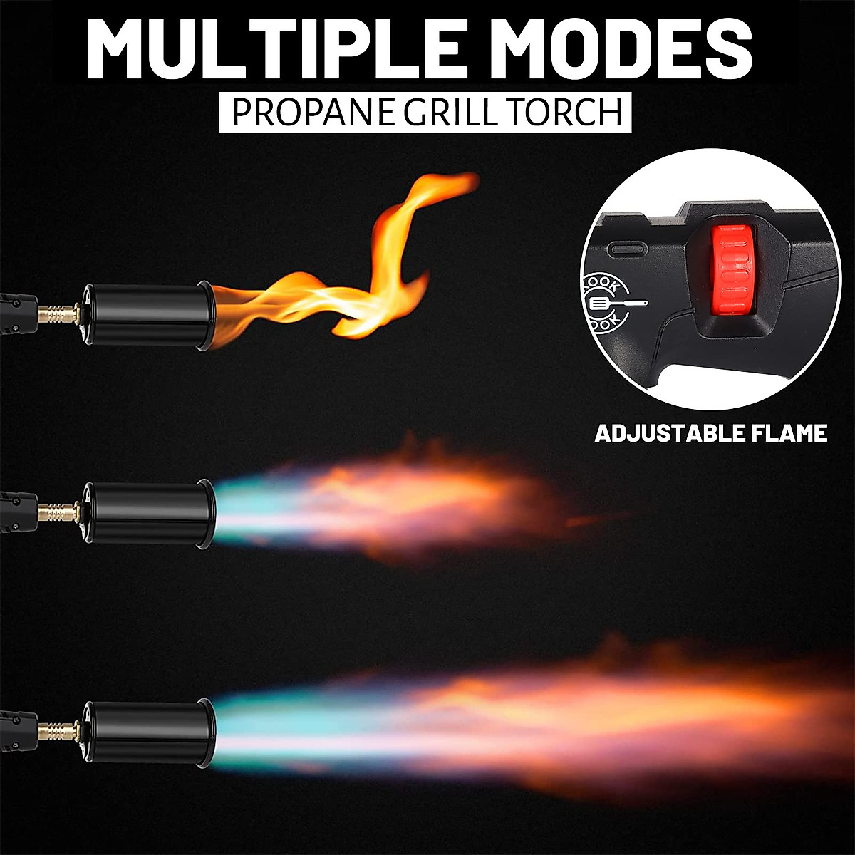 KookCook Cooking Grill Torch Kit with 2x14.1oz Fuel Gas Cylinder Sous Vide Blowtorch MAPP MAP Pro Propane Torch Food Kitchen Grilling Gun Culinary BBQ Tool for Searing Outdoor Camping Charcoal Starter