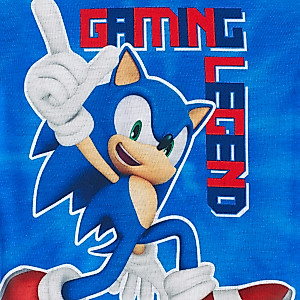 Sonic The Hedgehog Boys Pajamas for Kids 4 Piece Sleepwear Sets for Boys Pajama Bottoms and Sleep Shirts Red-blue
