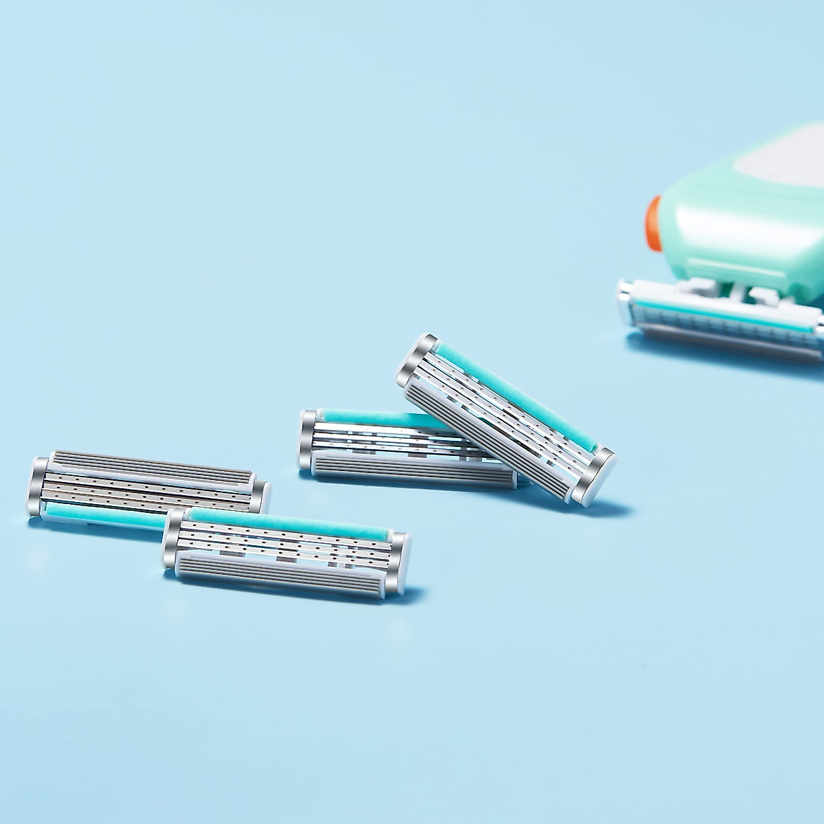 JANECC Domon Dolly Refills Razors for Women 3-Bladed Razor Cartridge Refills, 4 Count Green YDNDT01 1*0.5*0.3