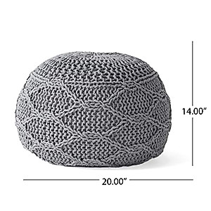 Christopher Knight Home Morven Pouf, Gray