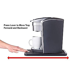 Nifty Small & Medium Appliance Rolling Tray - Black, Home Kitchen Counter Organizer, Integrated Rolling System, Non-Slip Pad Top for Coffee Maker, Stand Mixer, Blender, Toaster