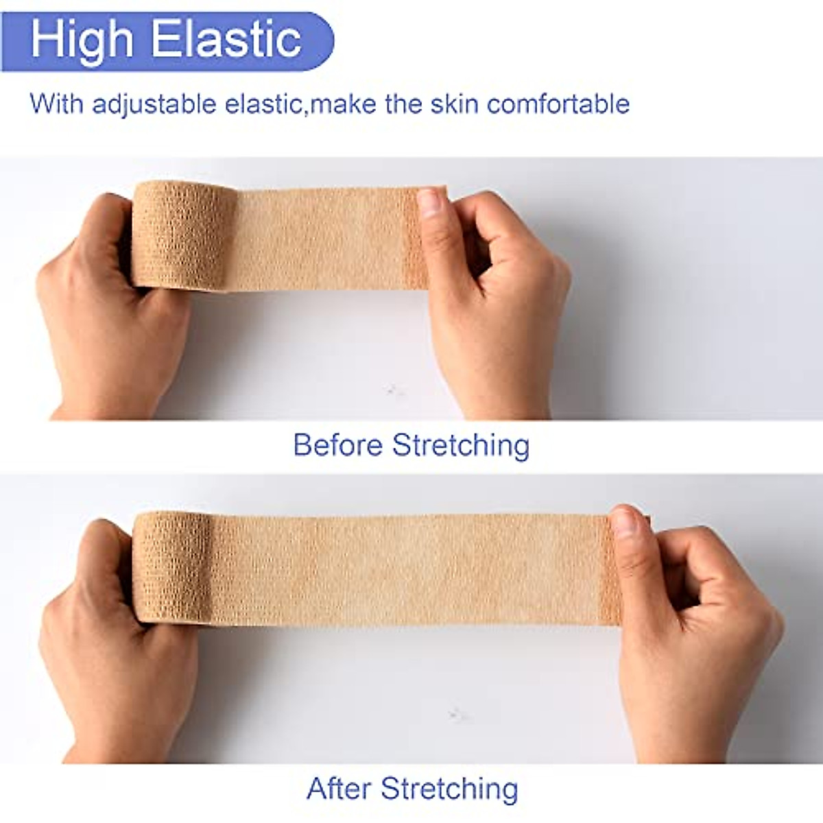 Gondiane 9 Pack 2" x 5 Yards Self Adhesive Bandage Wrap Self Stick Wrap for Ankle, Wrist, Finger, Sports, Breathable Cohesive Vet Tape for Pets (Multi Colors)