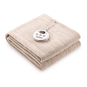 Heated Mattress Pad Twin Size Comfort Coral Fleece 10 Heating Levels & Auto Shut Off, Electric Bed Warmer Pad with Controllers, Up to 15" Deep Pocket, Machine Washable