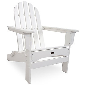 Trex Outdoor Furniture by Polywood TXA53CW Cape Cod Folding Adirondack Chair, Classic White