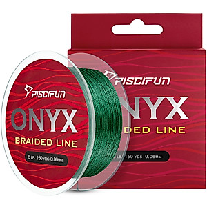 Piscifun Onyx Braided Fishing Line Advanced Superline Braid Lines 150Yd 12lb Green