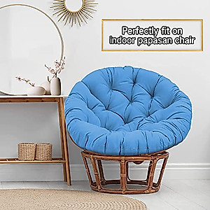 Papasan Chair Cushion, 45 in Overstuffed Thickened 9LB Water Resistant Papasan Cushion for Egg Swing Hanging Rattan Swivel Chair Used Indoor or Outdoor as Pet Floor Meditation Cushion