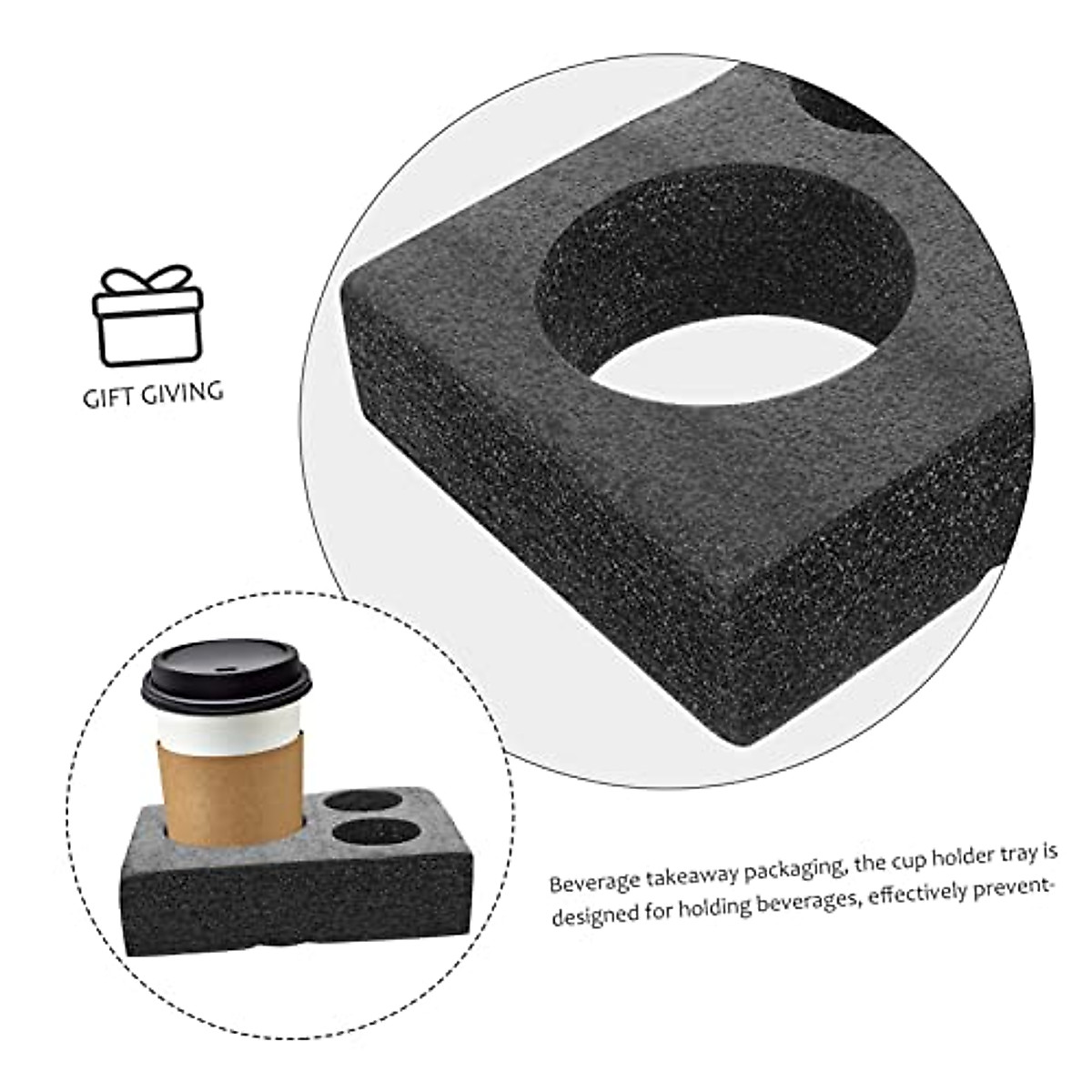 5pcs Foam Drink Holder Milk Tea Tray Foam Tray Cup Holder Foam Cup Glass Holder Milk Cup Tray Takeout Coffee Cup Holder Cup Carrier Coasters for car Cup Trays Bottle Rack re-usable