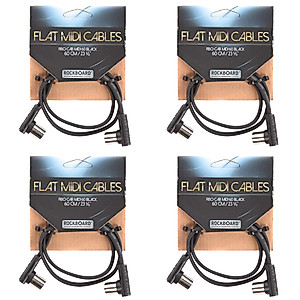 RockGear Midi Cable, 60cm / 23.62" Black 4 Pack Bundle