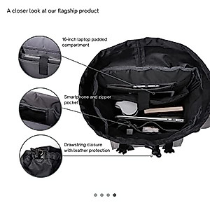 Dude & Bestie Predator Laptop Backpack 28L Travel School Daypack (Black)