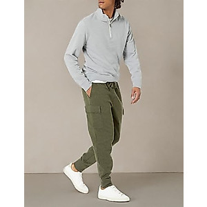 Amazon Essentials Cargo Sweatpants for Men - Fleece Jogger, Olive Heather, Medium