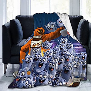 Grizzy Lemmings Cozy Flannel Blanket Sofa Couch Bed Living Room Decor Throw Blanket Soft for Kids Adult