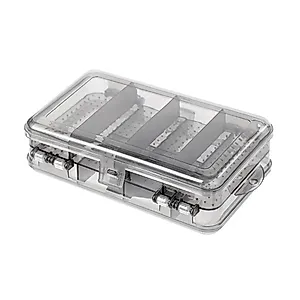 AKOAK 1 Pack Double Compartment Portable Jewelry Box Plastic Transparent Earrings Storage Box 10 Grid Mini Storage Box (Transparent black)