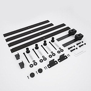 Dondelight Barn Door Hardware Kit 5FT, Heavy Duty Modular Sliding Door Track Hardware Set for Interior & Exterior Doors