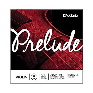D'Addario Prelude Violin Single D String, 4/4 Scale, Medium Tension - J812 4/4M - Solid Steel Core, Warm Tone, Economical and Durable – Educator’s Choice for Student Strings