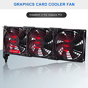 GDSTIME Graphic Card Fans, PCI Slot 3 x 90mm 92mm Fans, Graphics Card Cooler, Video Card Cooler, VGA Cooler