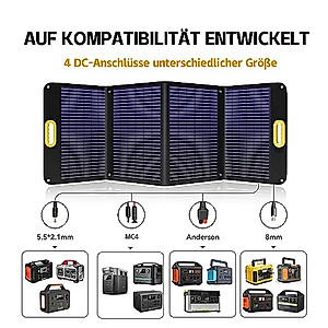 100W Portable Solar Panel Compatible with USB Devices and 12V Batteries for Outdoor Adventures, Folding Solar Panel Perfect for Camping, RV, and Emergency Power Needs (YP100)