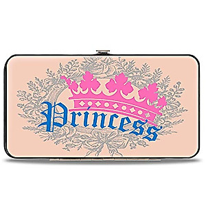Buckle-Down womens Buckle-down Hinge - Crown Princess Oval Baby Pink/Baby Blue Wallet, Multicolor, 7 x 4 US