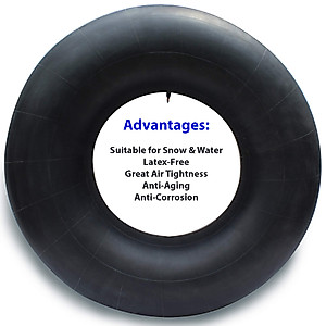 Flexible Flyer Heavy-Duty Snow Tube & Inflatable Water Float. Adult Kid Sled. Lake River Raft, 32" , Black