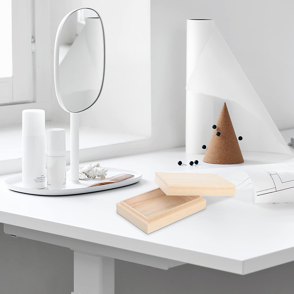 Cabilock Wooden Poker Cards Storage Box Empty Poker Cards Case for Travel Games