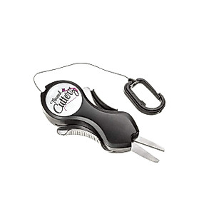 Thread Cutterz Long Nose Stainless Steel Snippers with Serrated Blade, Retractable Cord and Clip