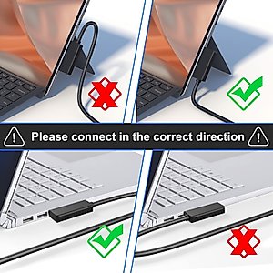 Surface Dock Triple Display with Power Supply, 12 in 1 Surface Pro Docking Station Dual 4K HDMI+VGA for Surface Pro 9/8/X/7/6/5/4/3, Surface Laptop go/5/4/3/2/1, 2pack Coiled Lightning