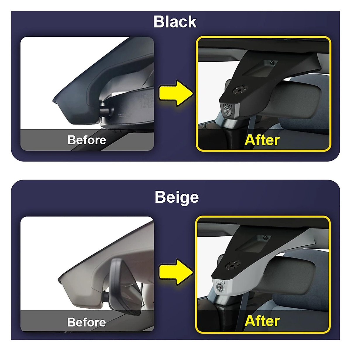 FITCAMX 4K Car DVR Video Recorder WiFi Connection APP Control Dash Cam Compatible with VW Jetta (7th Gen) 2019 2020 2021 2022 2023, (Color : HD2-68437 Beige, Size : 4K Dual Cam 128GB)