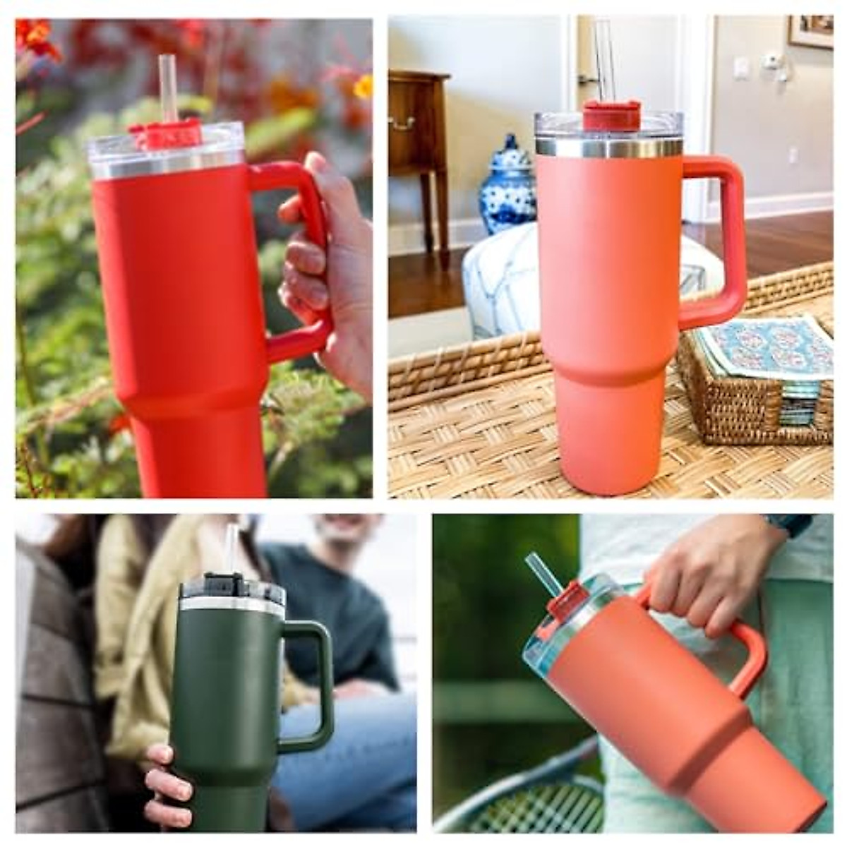 Straw for Stanley Cup 40 oz, 12 inch Replacement Long Straw Compatible with Stanley Tumbler Straws, 6 Reusable Straws with 1 Cleaning Brush, Tritan, Clear