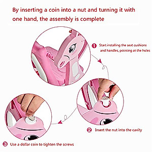 HTTMT- Giraffe Potty Training Toilet Ladder Seat With Upgraded Cushion Step Stool Ladder Toilet Chair/Toilet Trainer for Baby Toddler Kids Children In Pink [P/N: ET-BABY001-PINK STEP]