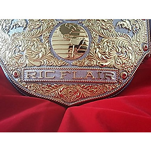 Fandu Belts Big Gold Adult Replica Real Leather Dual Plate Wrestling Championship Belt Title 8mm Thick 6.8lbs Trophy