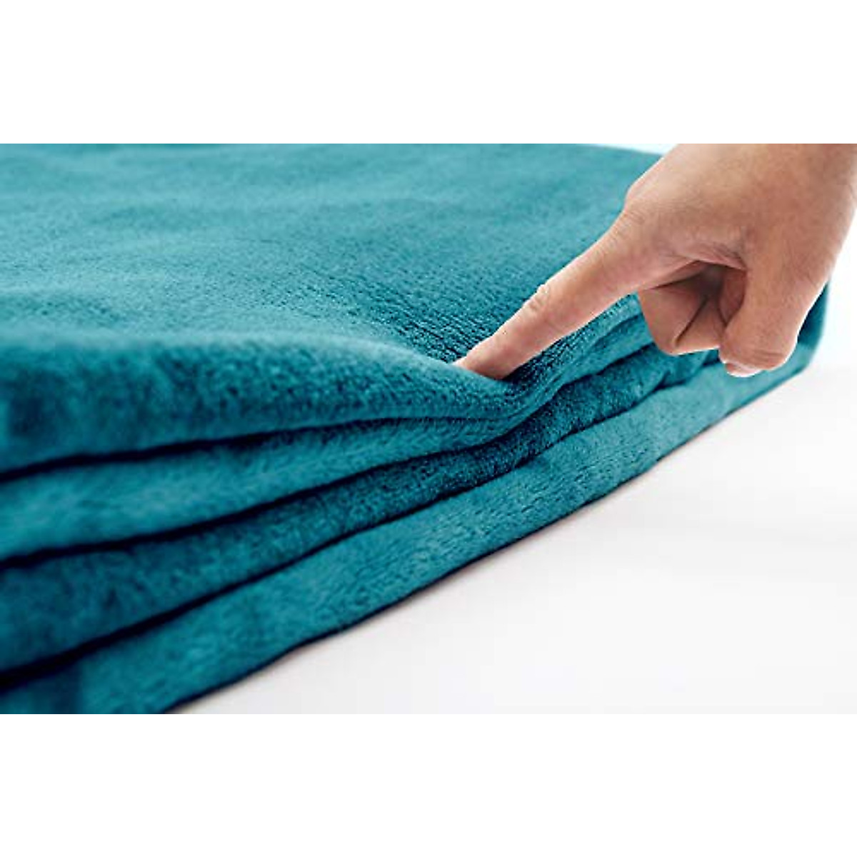 Love's cabin Flannel Fleece Blanket Throw Size Teal Throw Blanket for Couch, Extra Soft Double Side Fuzzy & Plush Fall Blanket, Fluffy Cozy Blanket for Adults Kids or Pet (Lightweight,Non Shedding)