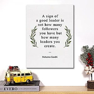 Inspirational Mentor Canvas Wall Art Motivational a Sign of a Good Leader Quote Canvas Print Positive Boss Leader Painting Office Home Wall Decor Framed Leadership Gift 12x15 Inch