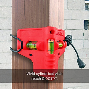 Kapro - 341 Mini Post Level - for Use on Posts, Pipes + Signs - Includes Strap and 3 Vials - Magnetic