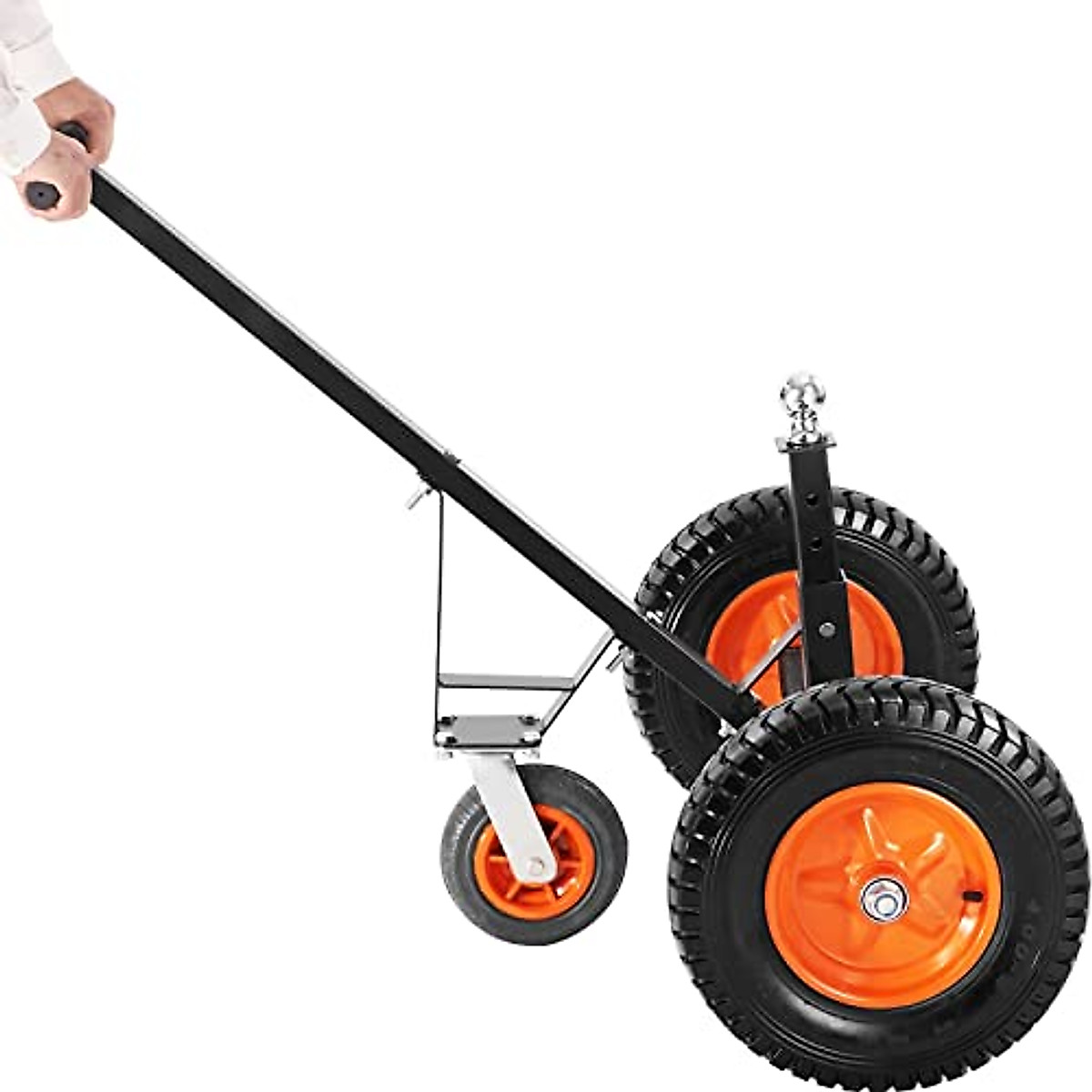 VEVOR Adjustable Trailer Dolly, 1000lbs Tongue Weight Capacity, Carbon Steel Trailer Mover with 19''-26'' Adjustable Height & 2'' Ball, 16'' Pneumatic Tires & Universal Wheel, for Moving RV Trailer